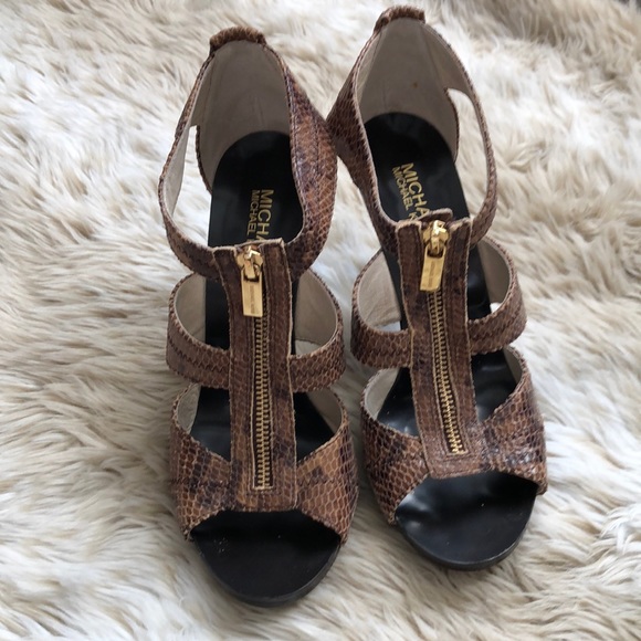 MICHAEL Michael Kors | Shoes | Mk Snake Skin Heels | Poshmark